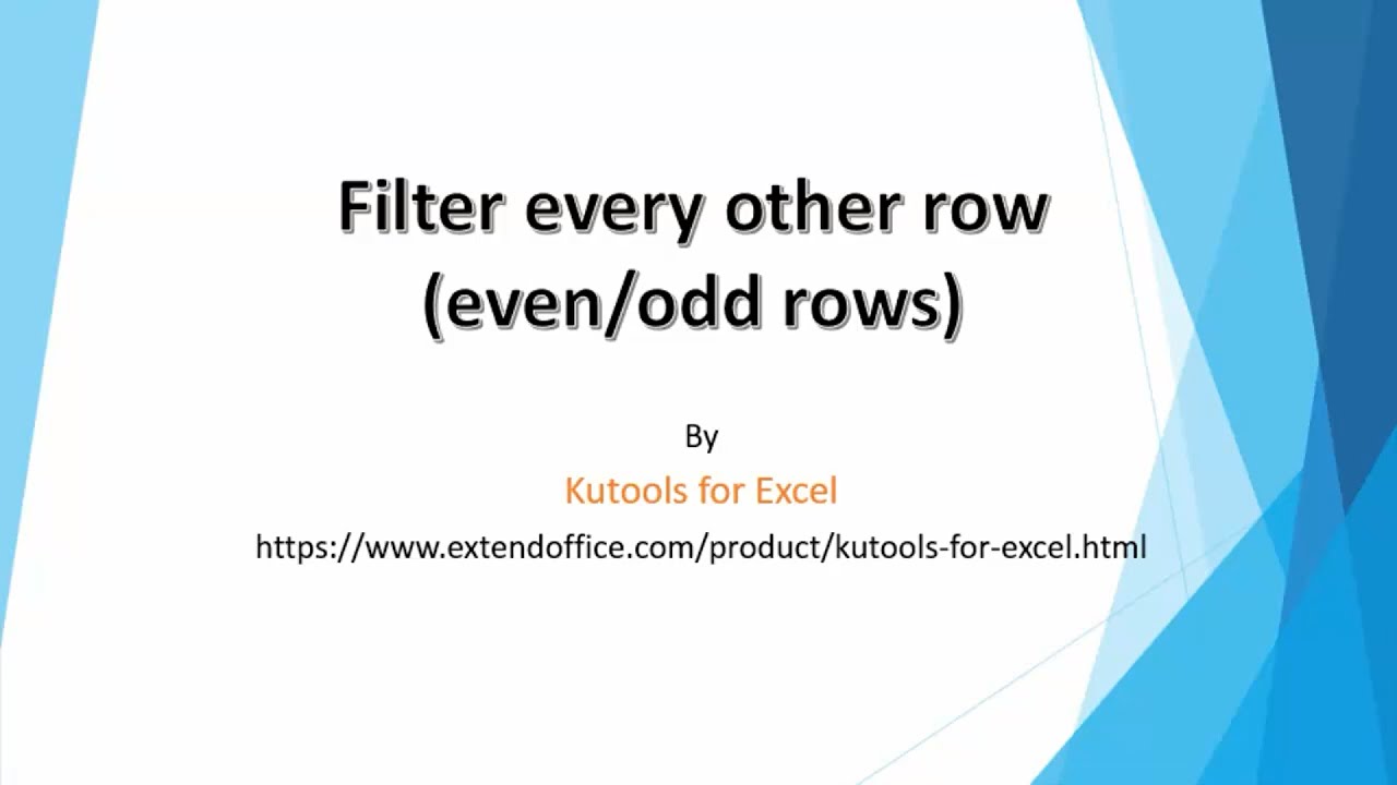 How To Filter Every Other Row even odd Rows In Excel YouTube How To Filter Every Other Row even odd Rows In Excel YouTube