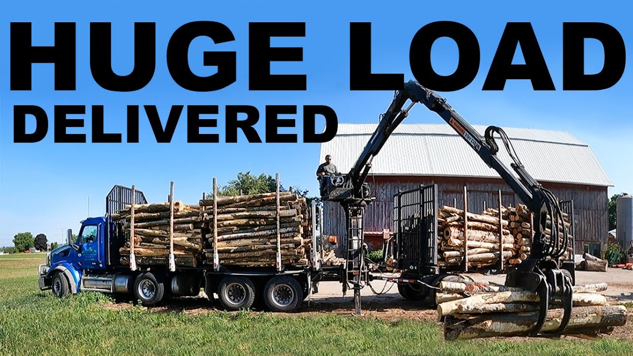 HUGE FIREWOOD LOG LOAD DELIVERED! - YouTube