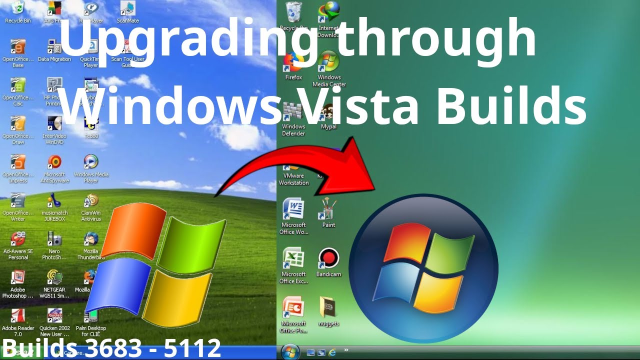 Upgrading through Windows Vista builds - YouTube