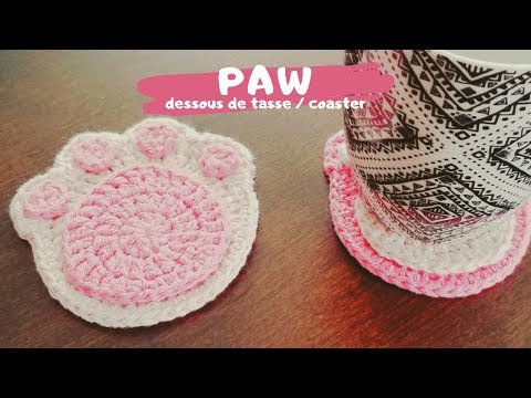 Paw Print Crochet Coaster Pattern | Delilah Crochet