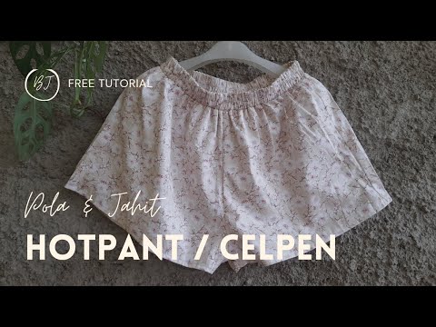 Pemula: Pola & Jahit Hotpant/Celana Pendek ! Size XL pakai 50 cm Kain !