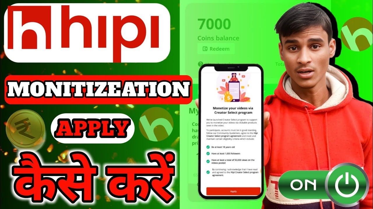 Hipi Monitize Apply Kaise Kare 🤑 | How To Monitize Hipi App | Hipi App ...