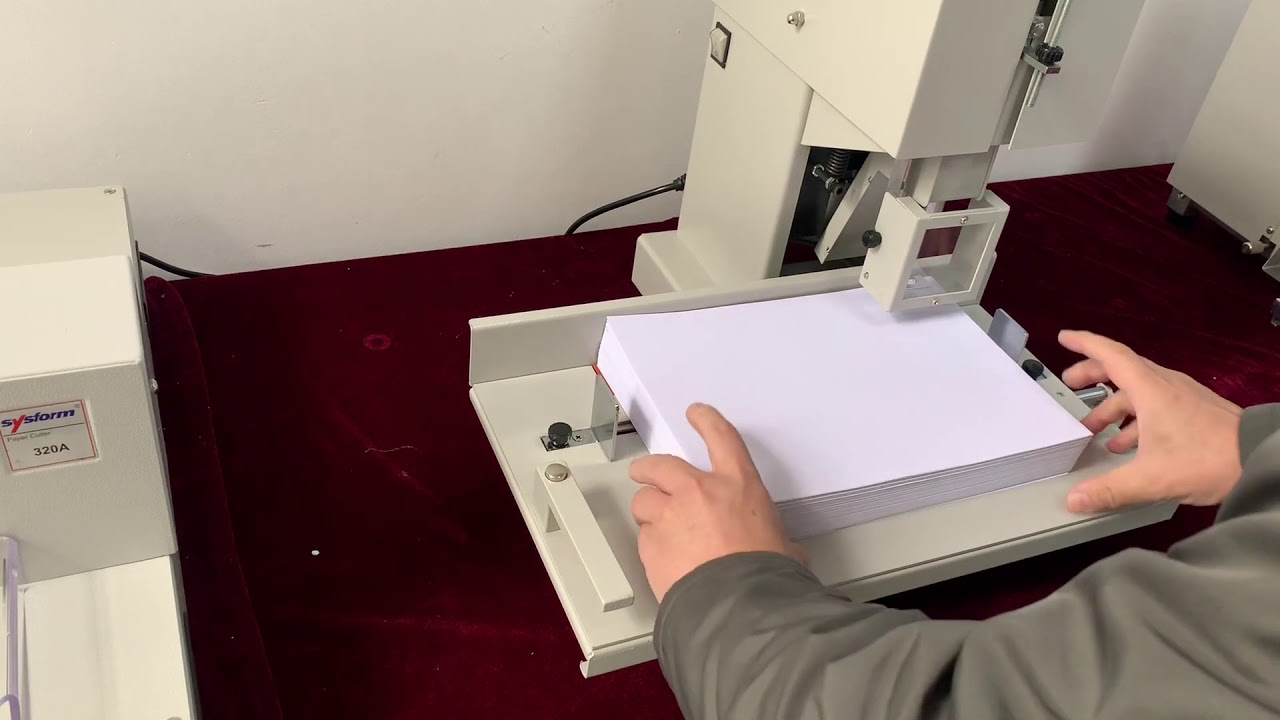 Sysform D-50P Semi-auto Paper Drilling Machine Operation - YouTube