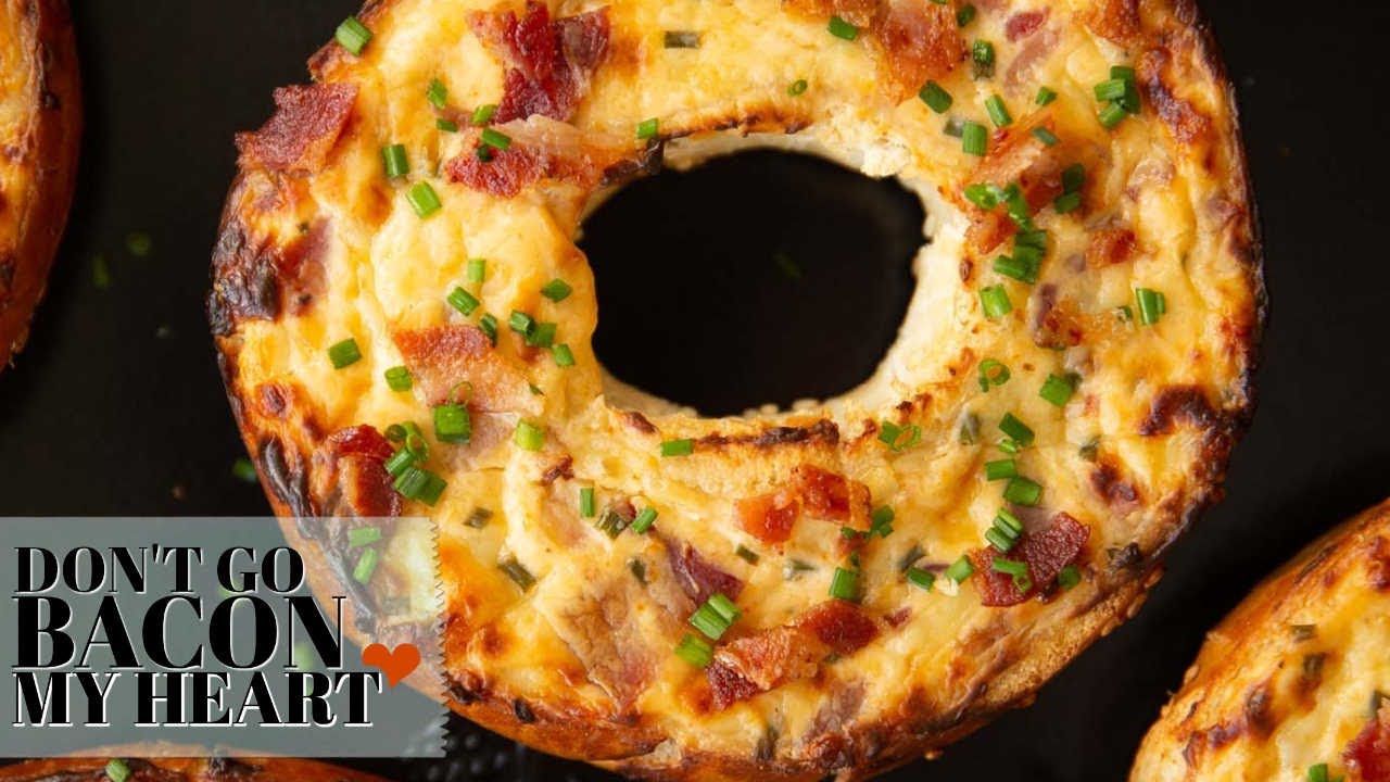 Bacon Cream Cheese Stuffed Bagels - YouTube