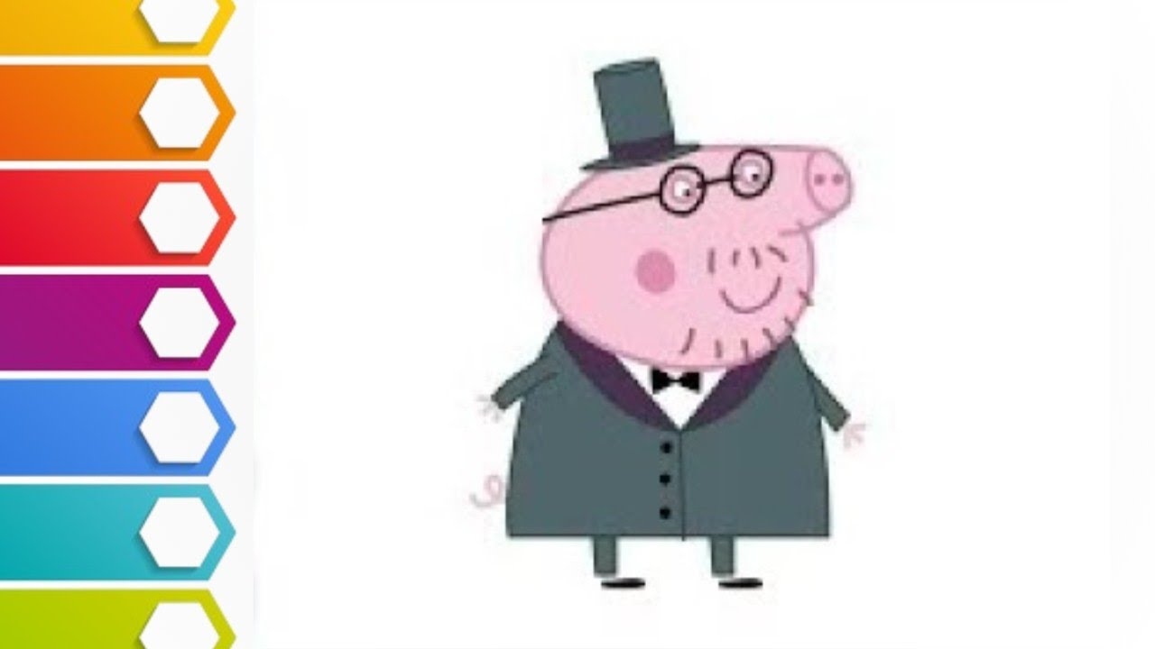 💕 daddy pig drawing l 🥰easy peppa 🐷🐖pig dad drawing l easy drawing for ...