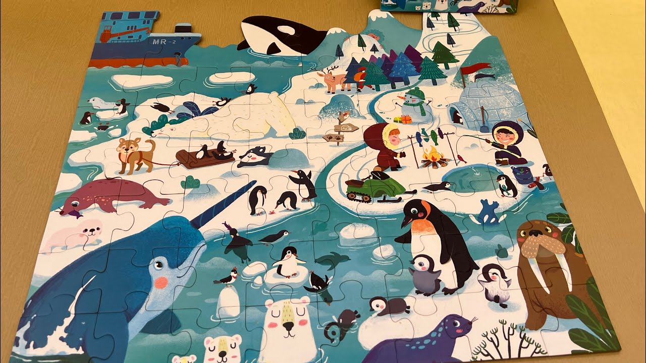 Snowy Puzzle Completed! Guess Who Showed Up? A Relaxing Moment with 52 ...