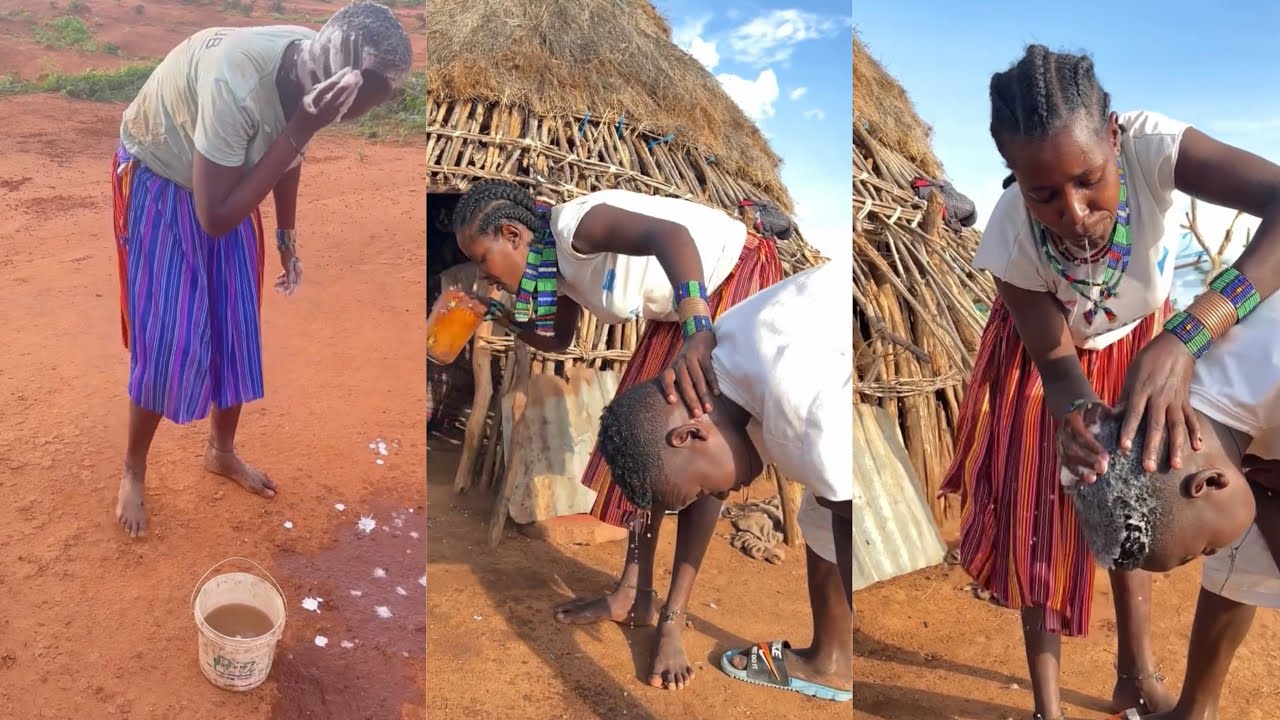 They wash hair, Ethiopia of Africa - YouTube