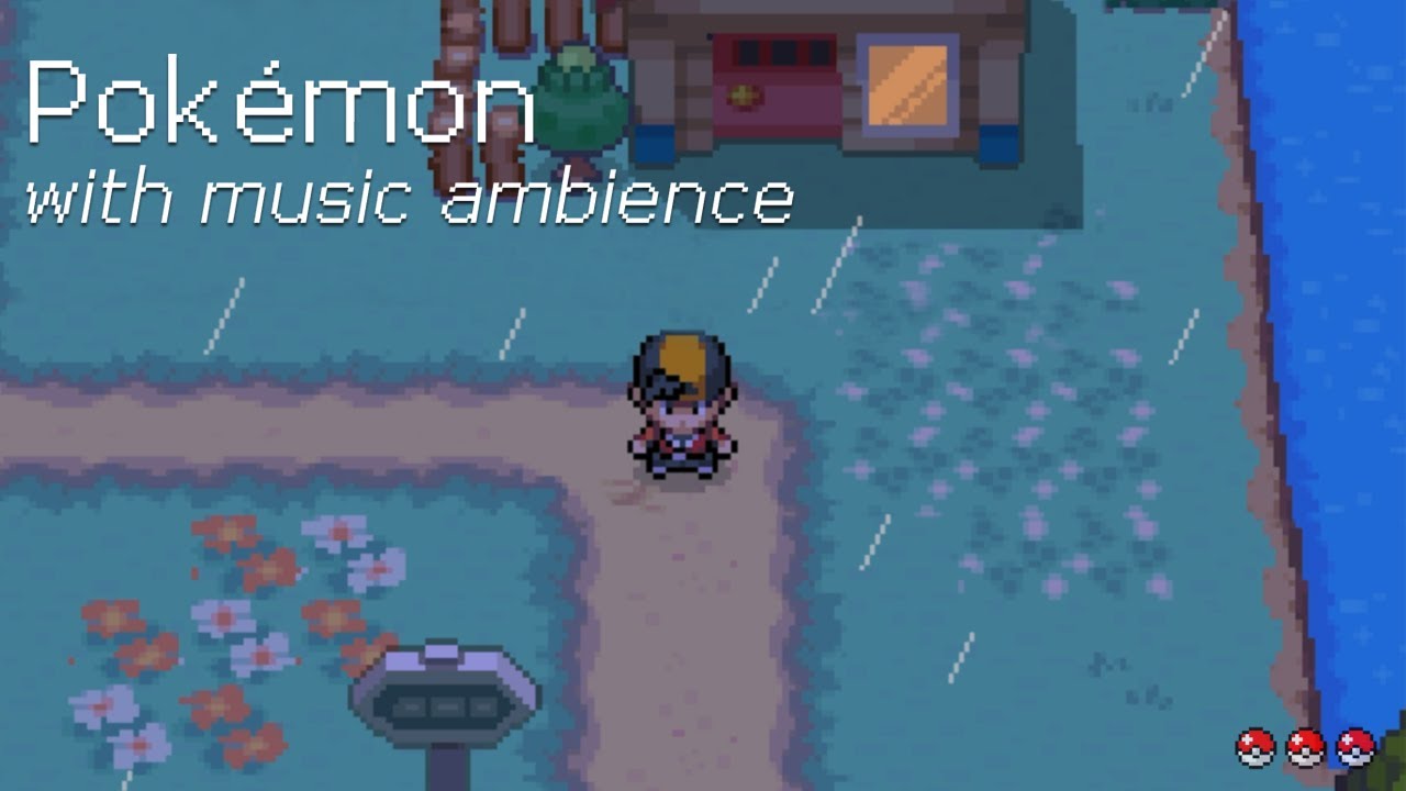 Nostalgic Pokemon music (with rain sounds) for study, sleep, relax ...