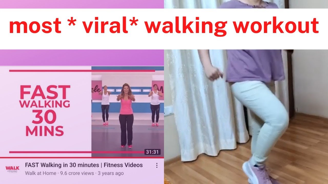 I tried *viral* fast walking workout for 30 min| walk at home - YouTube
