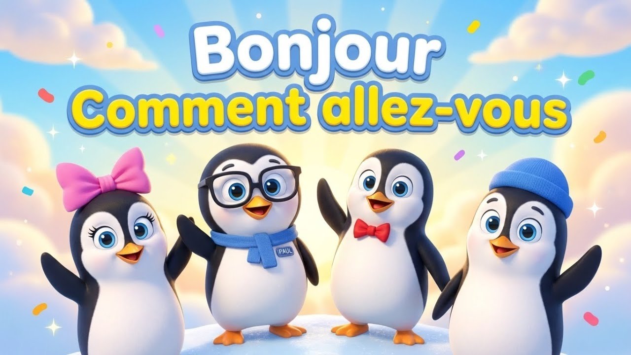🐧 Bonjour ! Comment allez-vous ? | Chanson pour Apprendre les ...