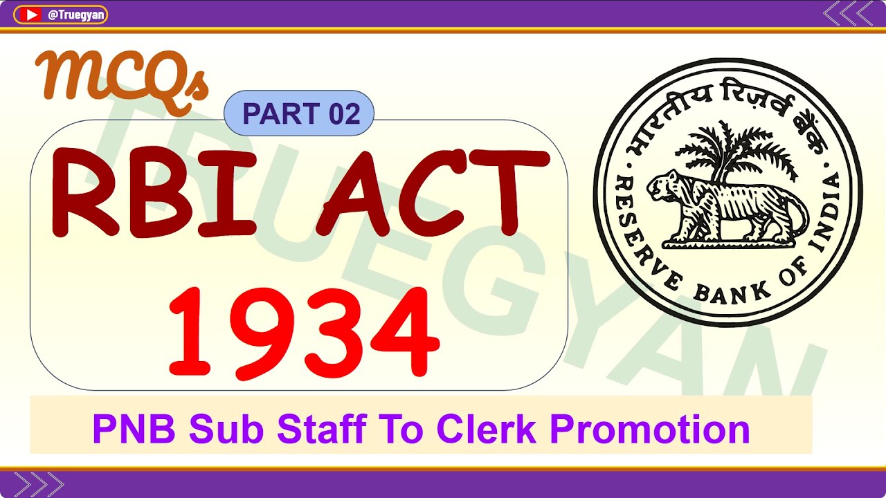 “RBI Act & Functions – Must Know MCQs for Bank Sub Staff to Clerk ...