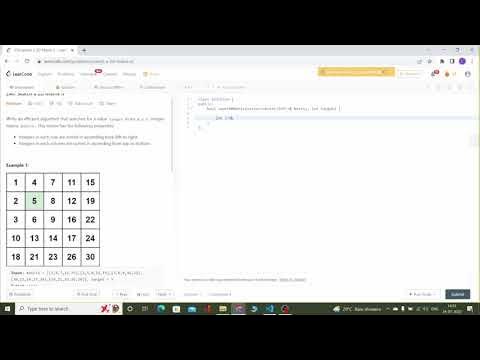 Daily LeetCode Question Solution Search a 2D Matrix II - YouTube