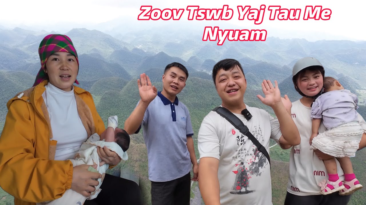 Teev Thoj Ob Niam Mus Saib Tswb Yaj Poj Niam Yug Tau Me Nyuam Ntxim Hlub Tiag Tuav Qaib Noj ...