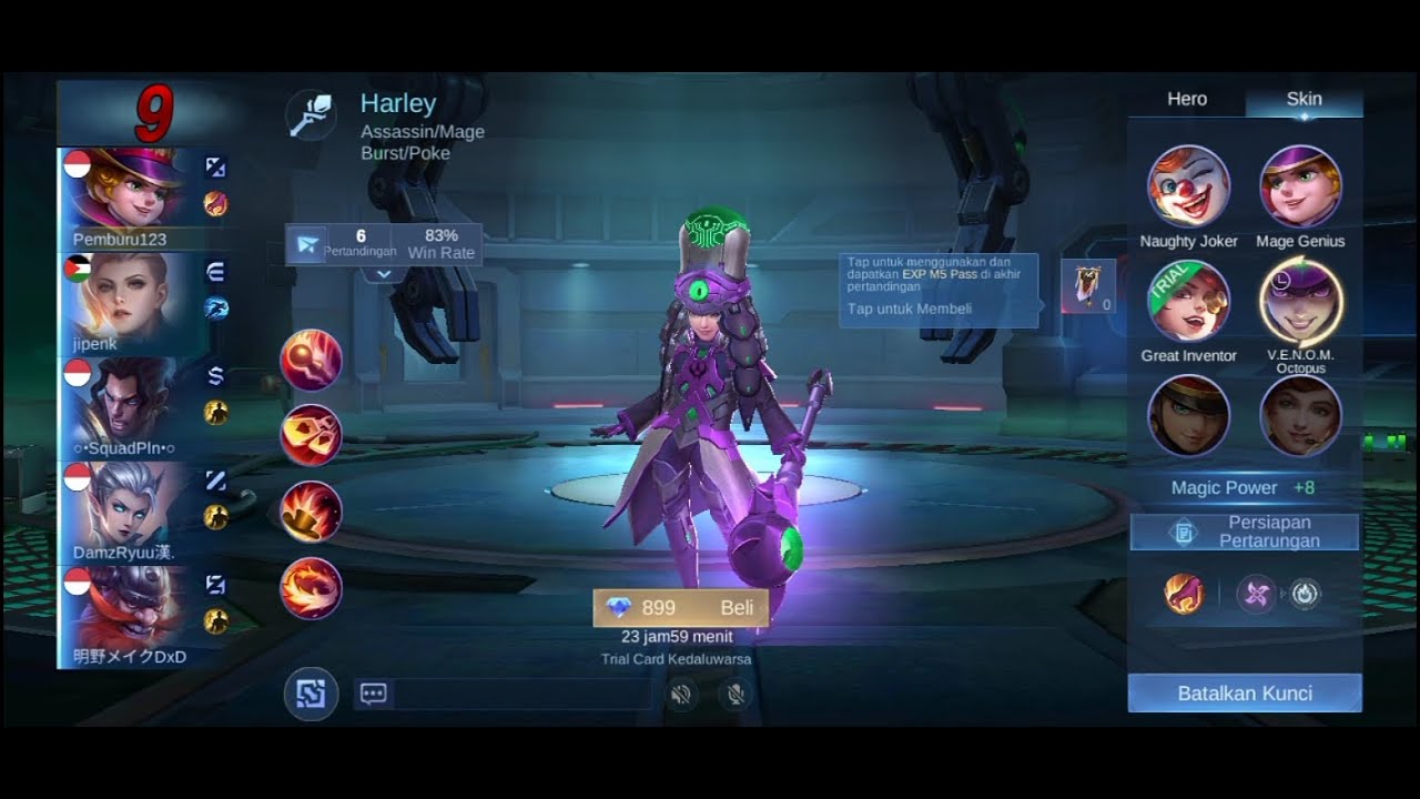 Skin V E N O M Octopus Harley - Mobile Legends - YouTube