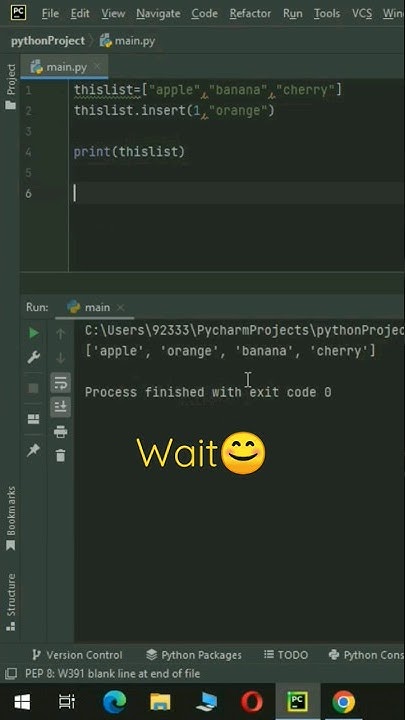 Add Item In the List Using insert() Function In Python | #shorts # ...