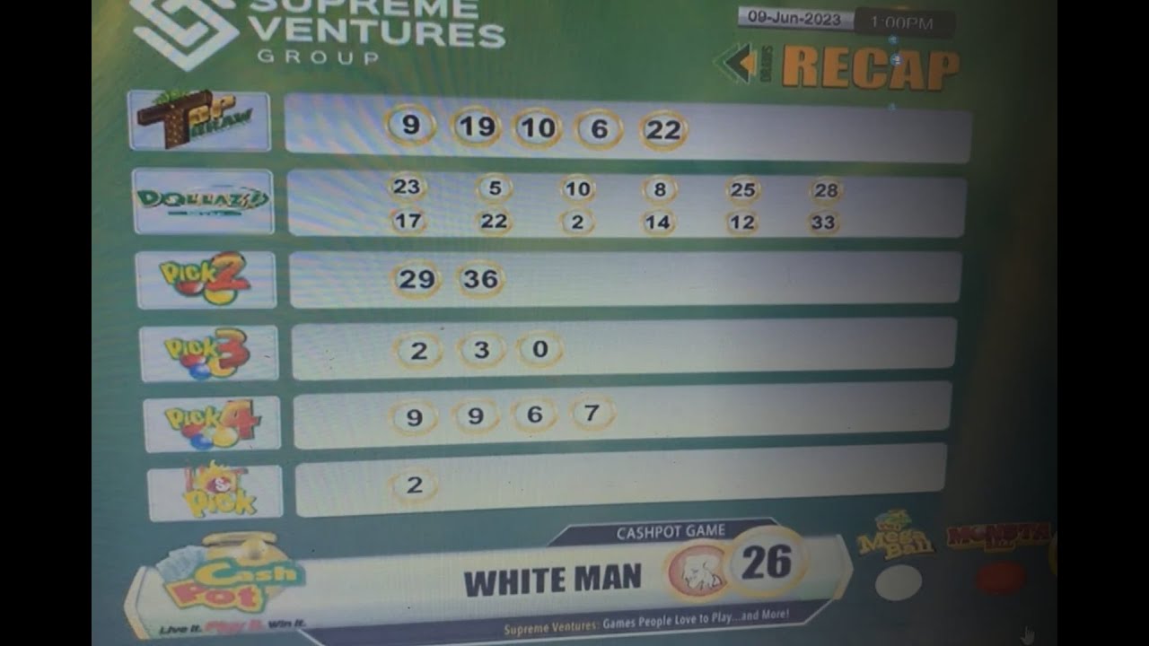 Supreme Ventures Cash Pot Result Today 01:00 PM draw for 09 June 2023 ...