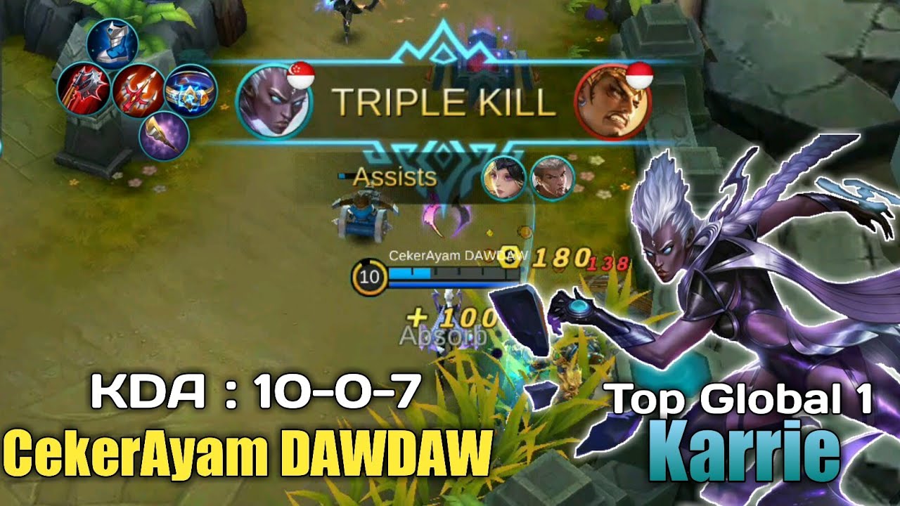 No skin just skill | Top Global 1 Karrie Gameplay by CekerAyam DAWDAW ...