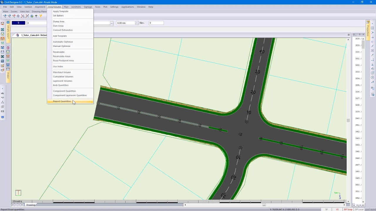 Civil Designer software FAQ - Reporting road quantities - YouTube
