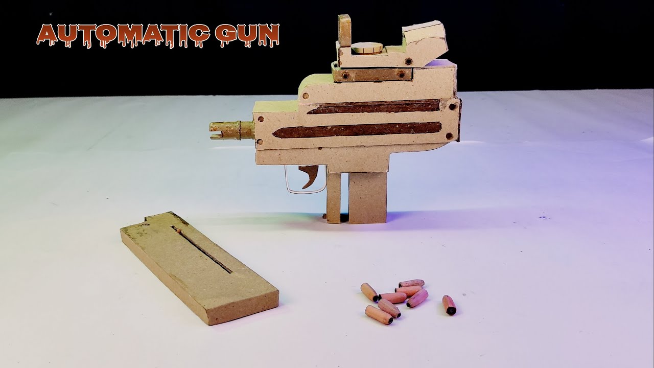 i made automatic toy gun from pvc and cardboard||that shoot - YouTube