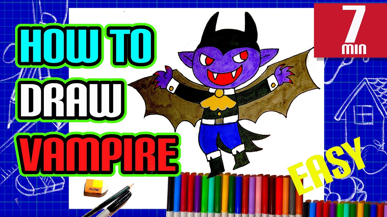How to draw a scary vampire, Dracula, Halloween series episode #5 - YouTube