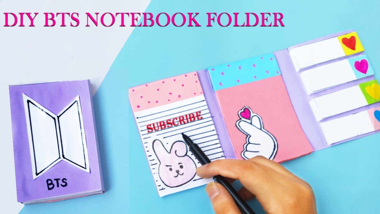 DIY BTS NOTEBOOK FOLDER Organizer - Back to SCHOOL /how to make folder ...