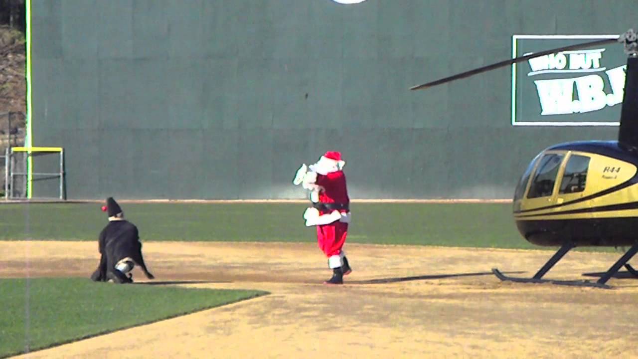 Santa Arrives By Helicopter - Hadlock Field, Portland Maine - YouTube