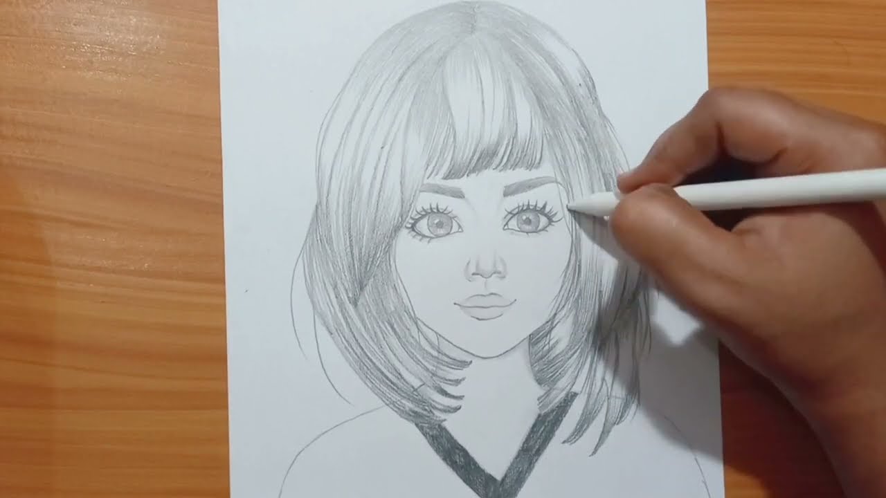 How to draw a girl face for begginners/easy way to draw a girl face# ...