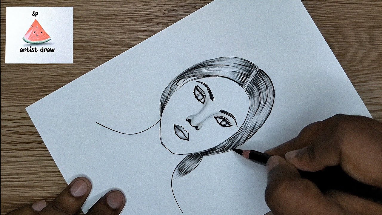 How to draw beautiful Girl Face | Easy drawings for beginners | sp ...