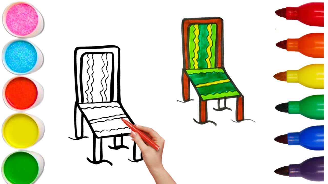 How To Draw cute Chair Drawing, Painting & Coloring For Kids and ...