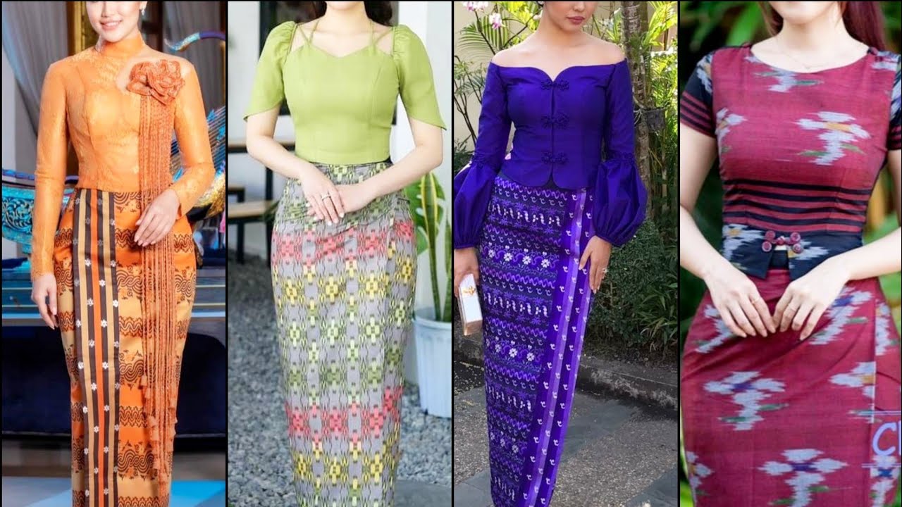 Attractive and stylish casual wear and fancy wear Myanmar dresses ideas ...