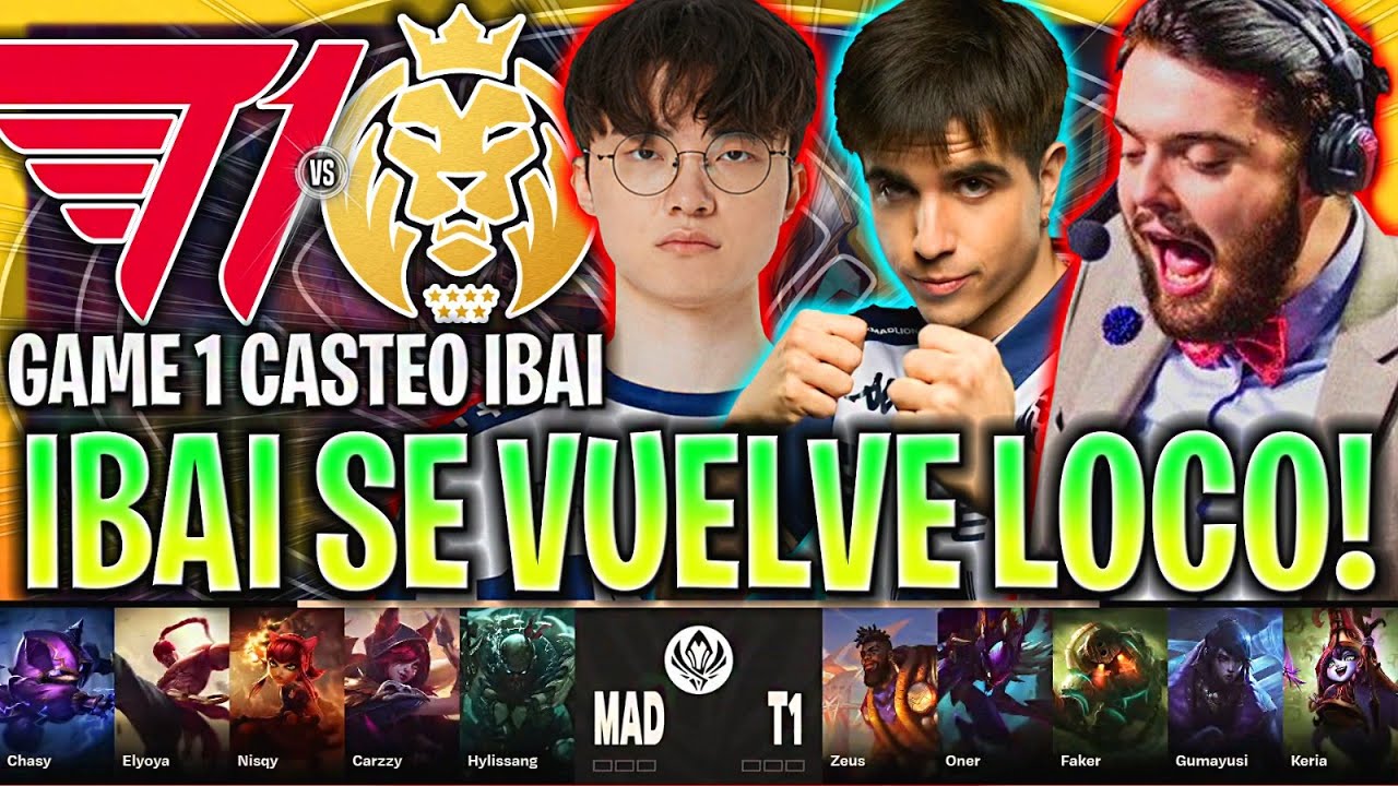 IBAI SE VUELVE LOCO CON FAKER VS ELYOYA! | MAD vs T1 GAME 1 MSI BRACKET STAGE 2023 LVP ESPAÑOL ...