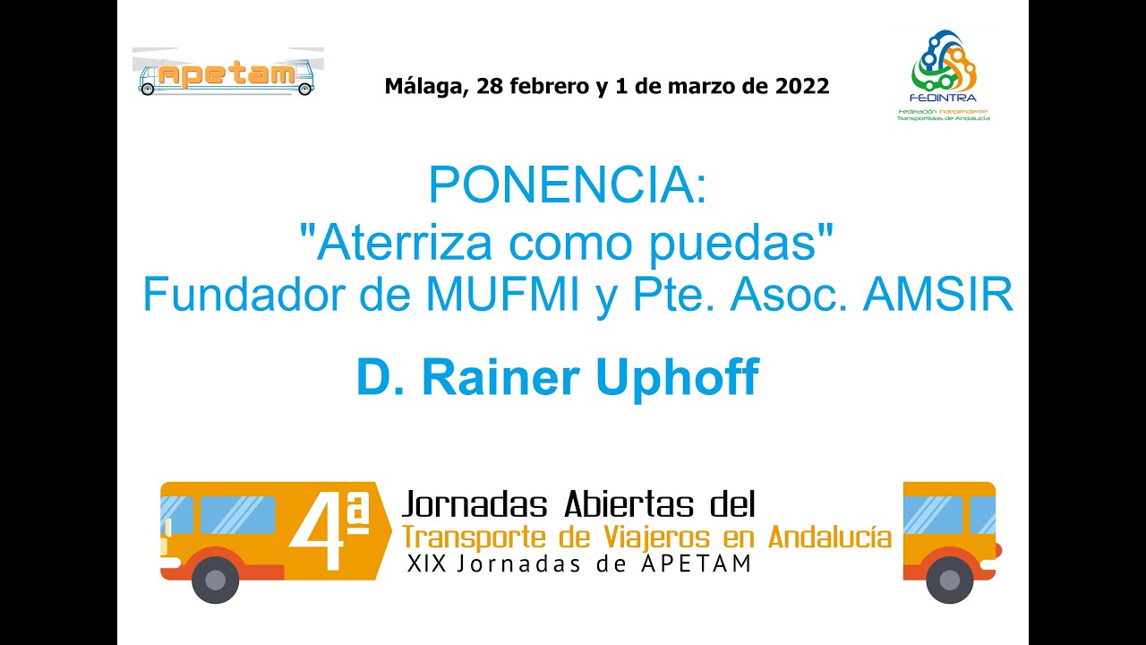 JORNADAS DEL TRANSPORTE DE ANDALUCIA`22. PONENCIA.RAINER UPHOFF - YouTube