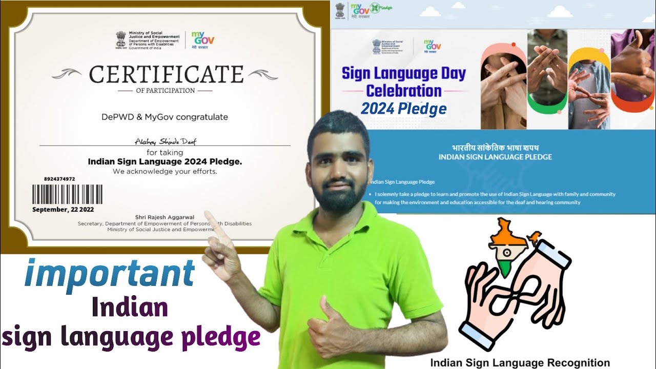 #Deaf Take The Indian Sign Language Pledge - YouTube