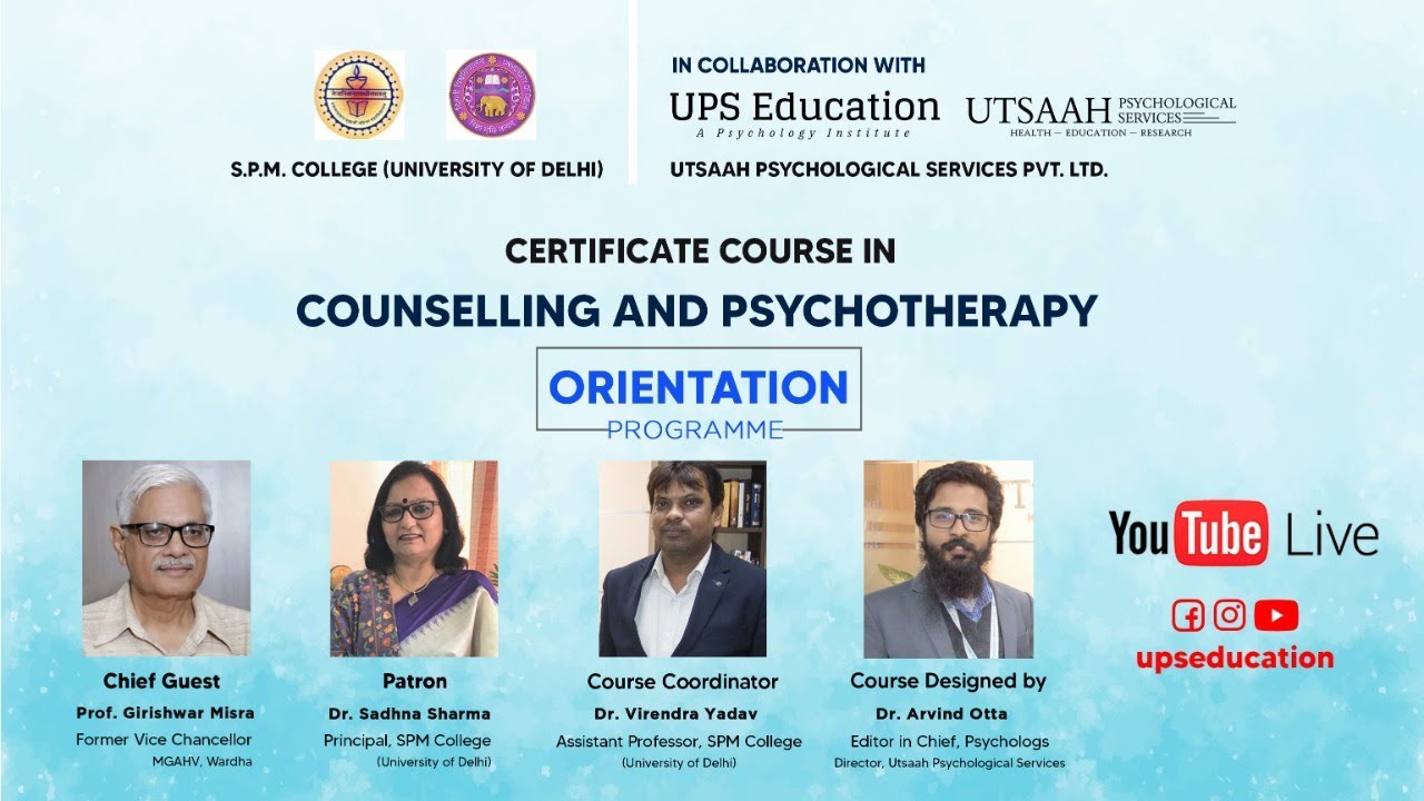 Orientation Session - Regarding Certificate Course in Counselling and ...
