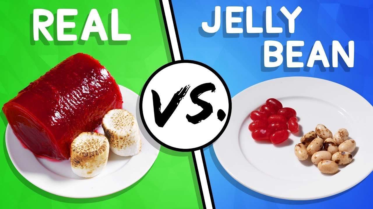 We Try the Real vs. Jelly Bean Challenge #3 - YouTube