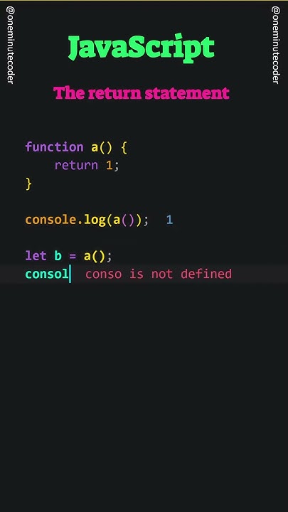 An Example Of Return Statement In JavaScript Functions - YouTube