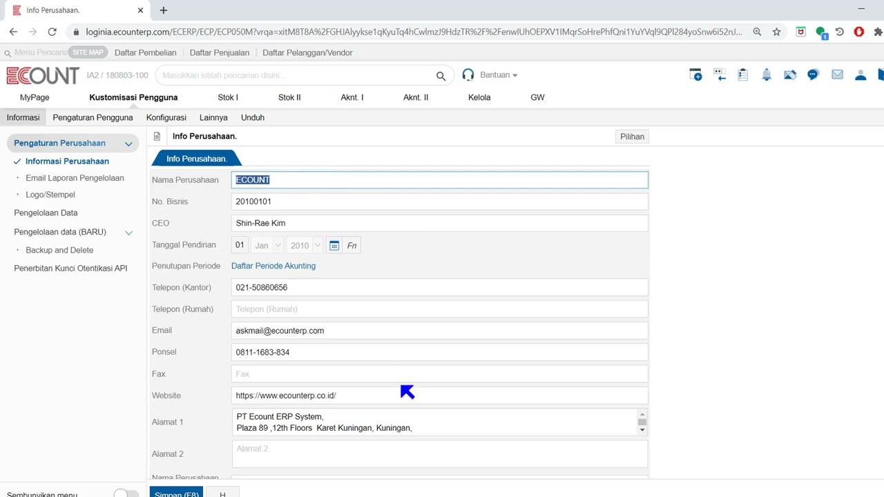 [ECOUNT Dasar] Mulai Menggunakan ECOUNT - Kustomisasi Pengguna ...