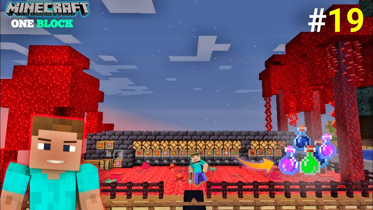 I build an Automatic Potion Machine #19 | Minecraft one block ...