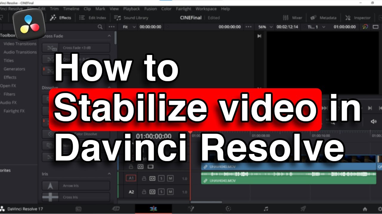 How to stabilize video in davinci resolve - YouTube