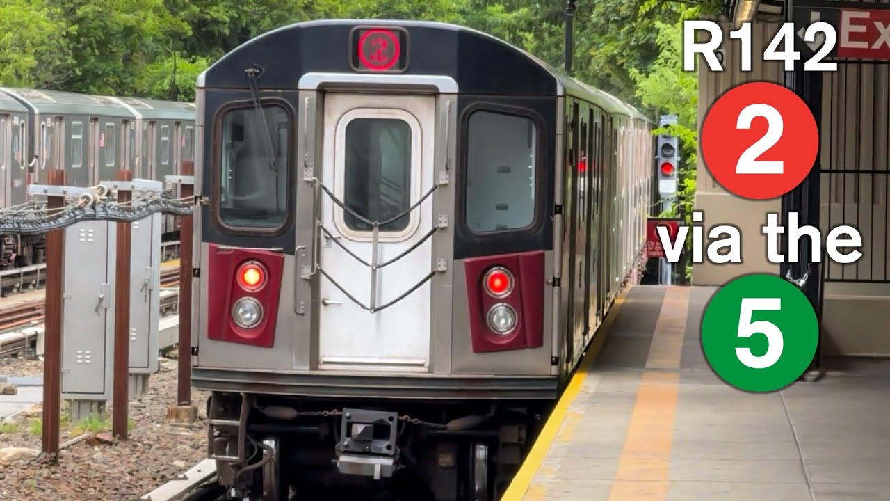 R142 2 Trains at Baychester Avenue (via the 5 Line) - YouTube