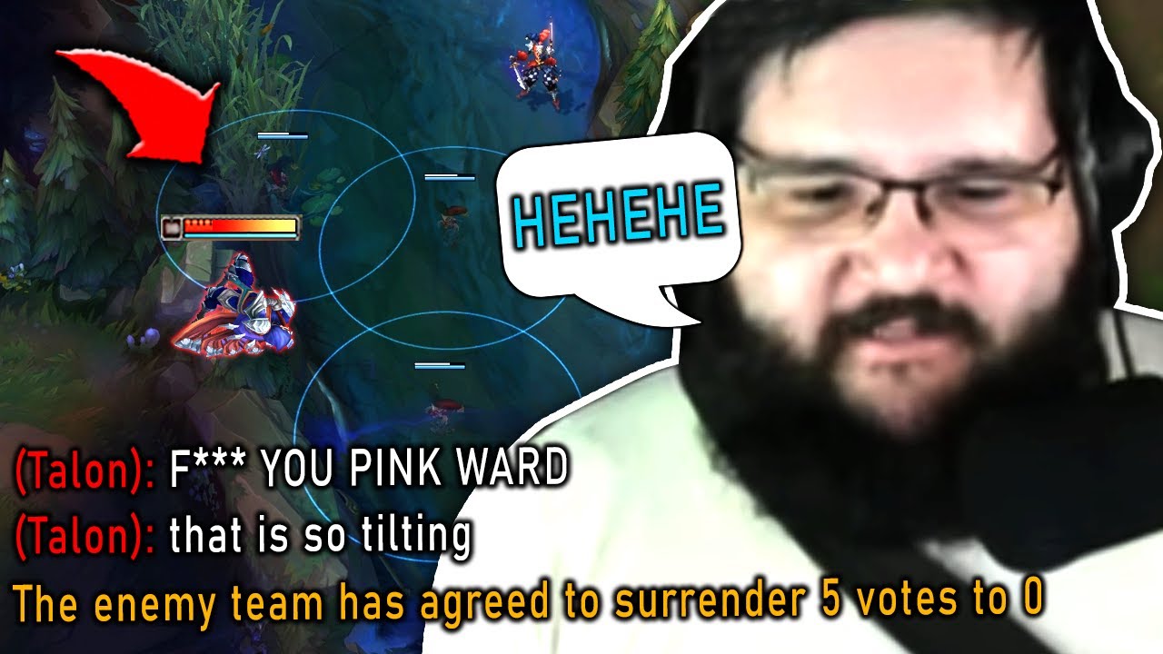 I made the enemy team forfeit out of frustration (EVIL PINK WARD) - YouTube
