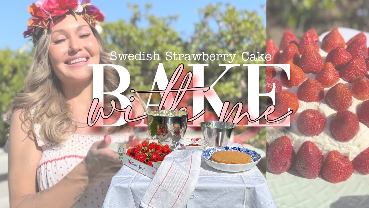 Bake with me 🍓 Swedish Strawberry Cake 🍰 - YouTube