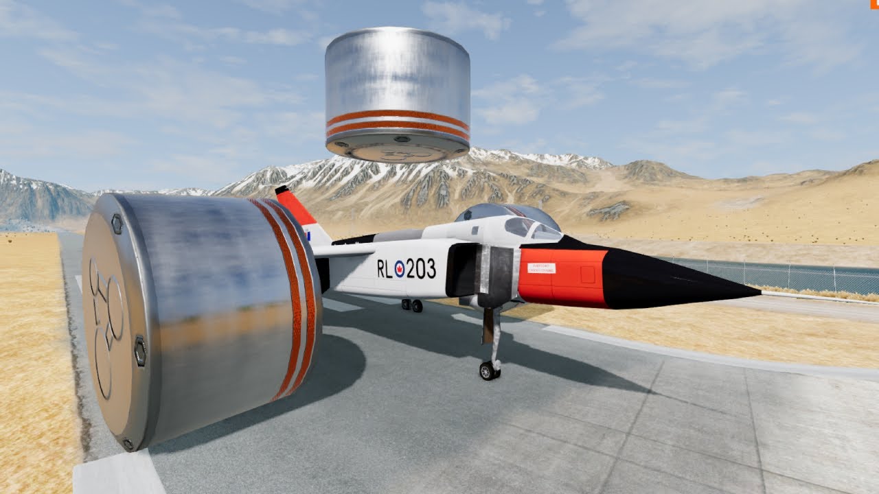 Fighter Jet vs Bollards Crush - BeamNG.Drive - YouTube