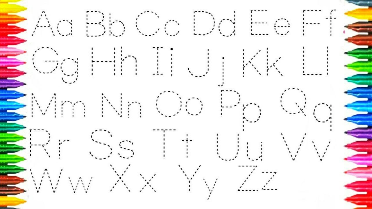 Write english letters along dotted lines | Alphabet song for children ...