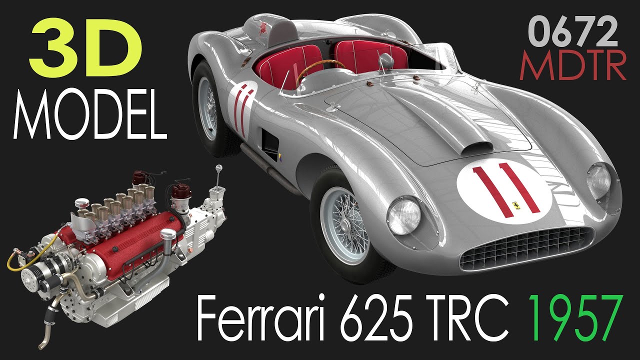1957 Ferrari 625 TRC Spider - 0672 MDTR - 3D model - YouTube