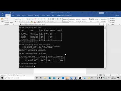 Cara membuat database toko buku dengan menggunakan metode DDL dan DML di CMD(1) - YouTube