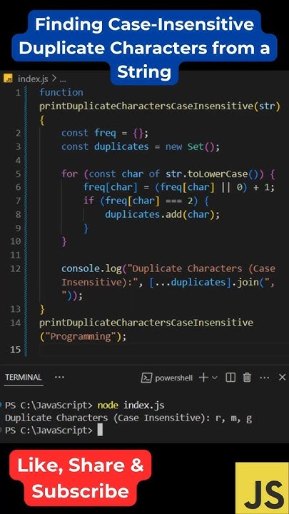 #67 Case-Insensitive Duplicates in JS | String Trick | #shorts - YouTube