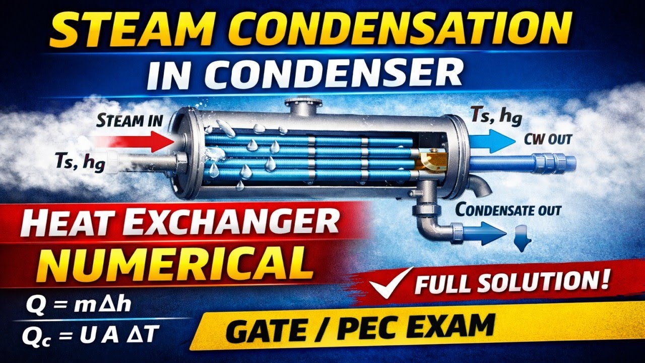 Heat Exchanger Example: Steam Condenser Numerical (Step-by-Step) - YouTube
