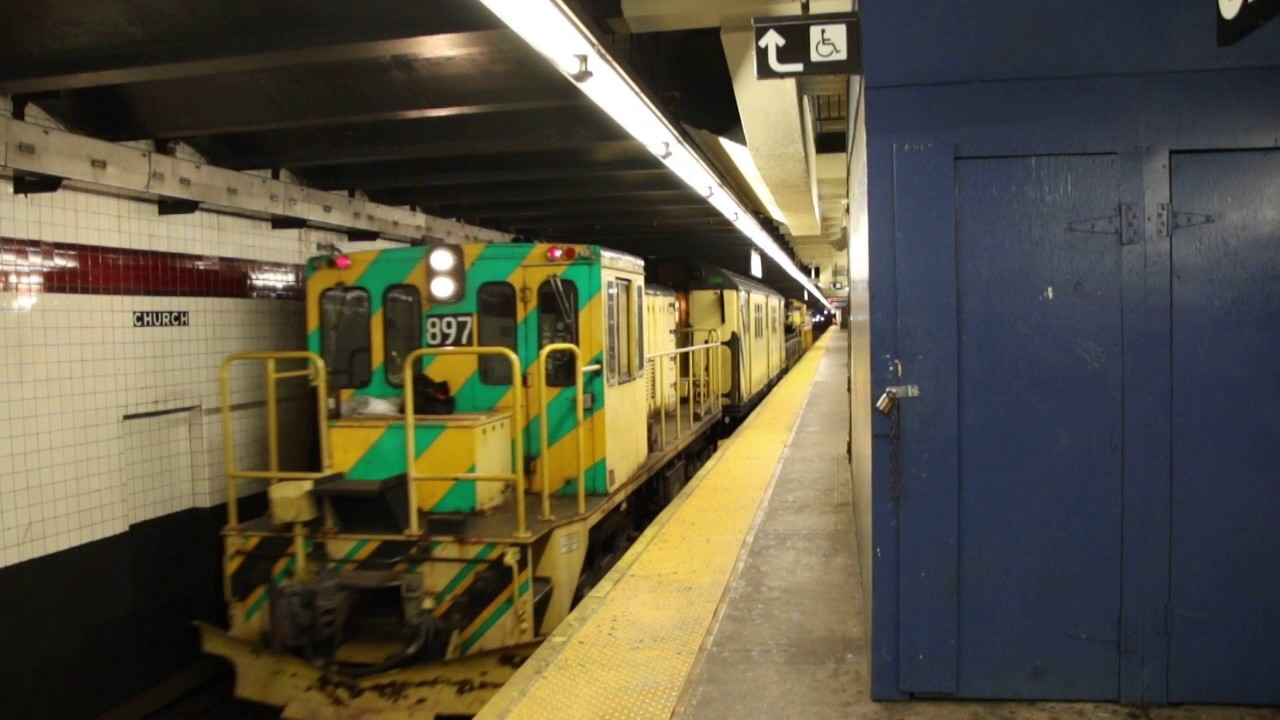 MTA NYC Subway work train passing Church Ave - YouTube