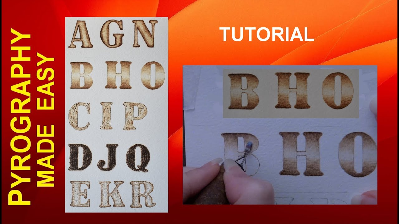 Wood Burning for Beginners - Assorted Textures using letters ...